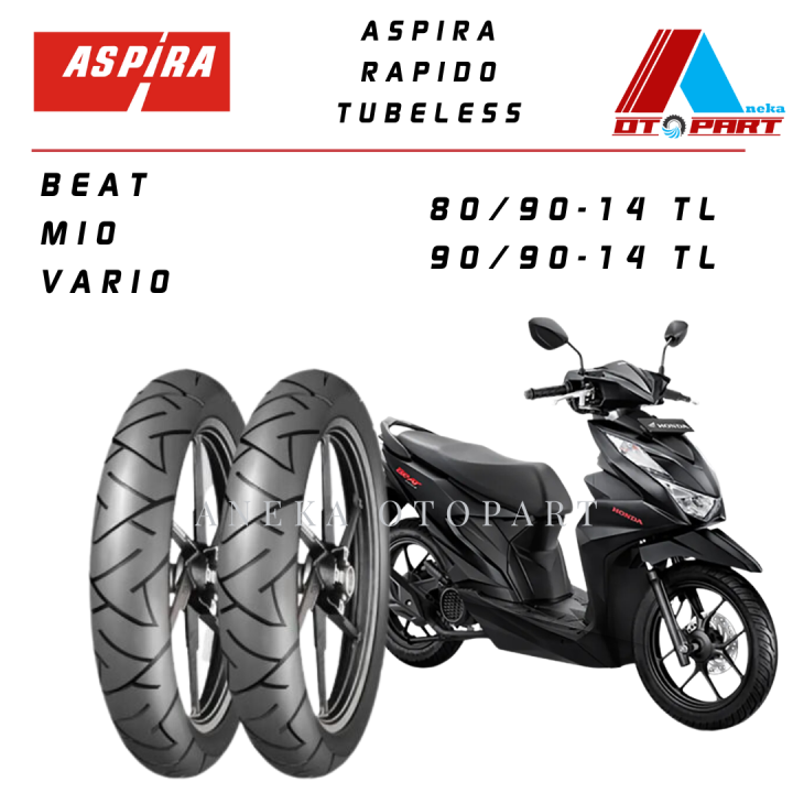 ASPIRA Ban Motor Matic Tubeless R14 Uk 80/90-14 & 90/90-14 BEAT/FINO ...
