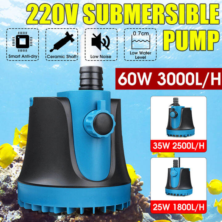 220V 25W/35W/60W 3000 L/H Water Pump Fountain Outdoor Garden Fish Pond ...