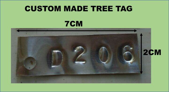 Tree Tag ID tag name tag custom made aluminium tag numbering | Lazada