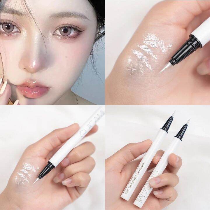 Diamond Glitter EyeLiner Pencil Highlighter Waterproof Pearl White ...