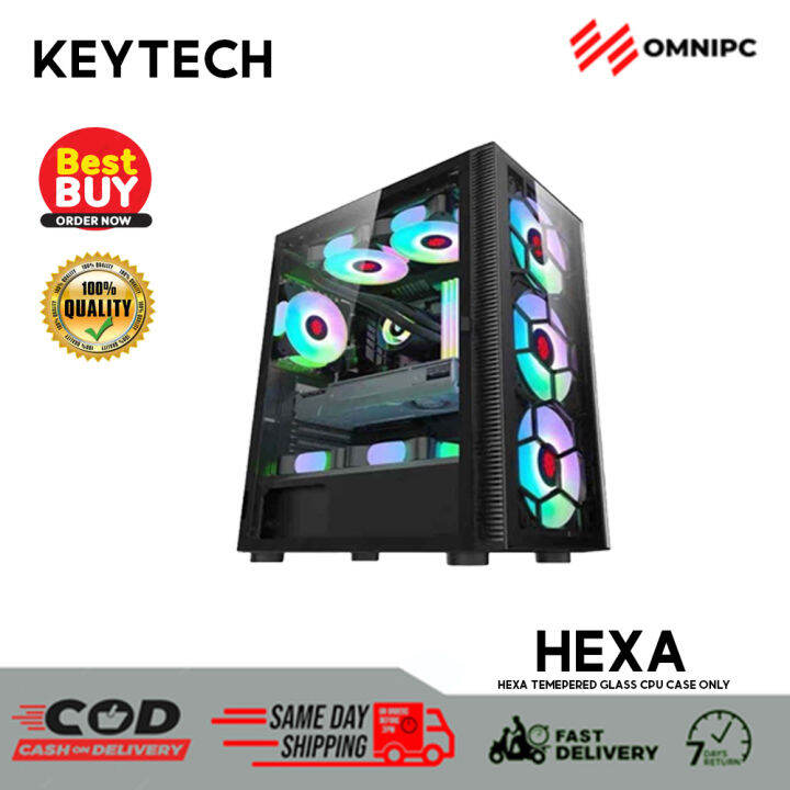 OMNIPC Best Buy KEYTECH HEXA Mid Tower Gaming Case Tempered Glass, Cheapest Gaming Case, Best ...