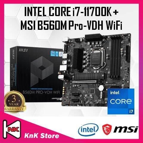 MSI B560M Pro-VDH WiFi B560 LGA1200 MOTHERBOARD + Intel 10TH / 11TH GEN ...