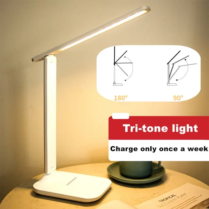 🔥 Led Desk Lamp Usb Study Lamp Stepless Dimming Table Rechargeable ...