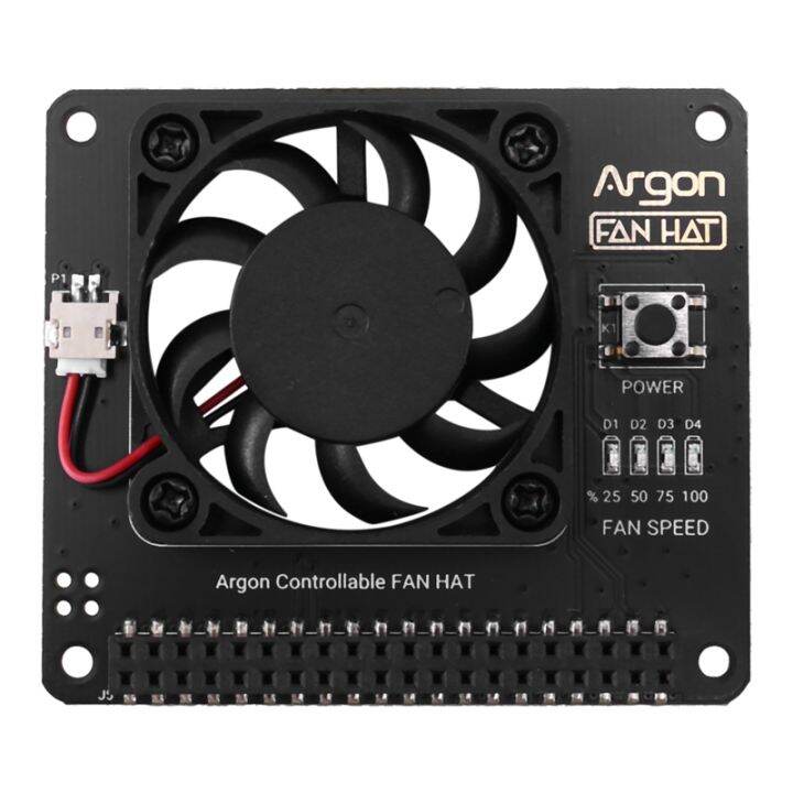 Argon Fan HAT for Raspberry Pi 4/ 3 Cooling Fan with Software Adjustable Speed / 40mm Big Fan ...