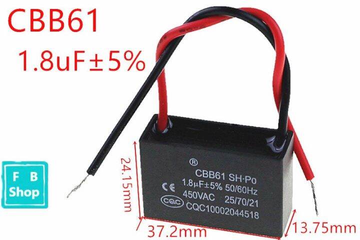 1pcs CBB61 1.8uF 450VAC starting capacitance AC Fan Capacitor CBB Motor ...