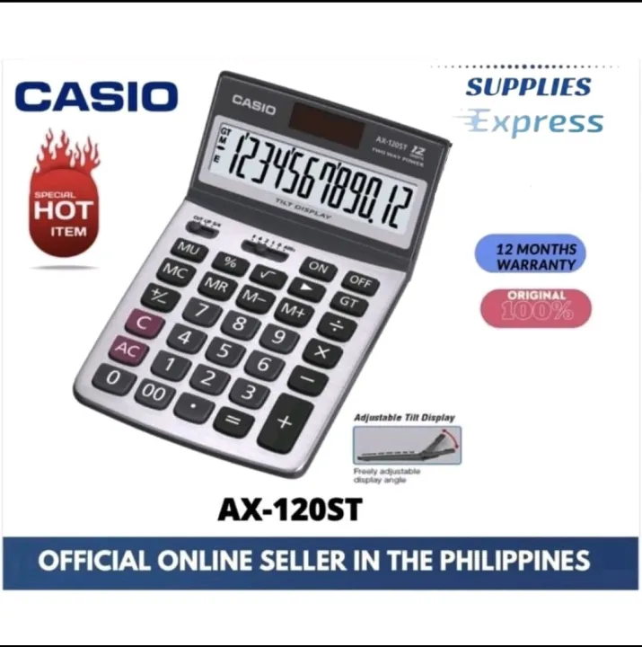 CASIO AX120ST DESKTOP CALCULATOR TILT ADJUSTABLE DISPLAY | Lazada PH