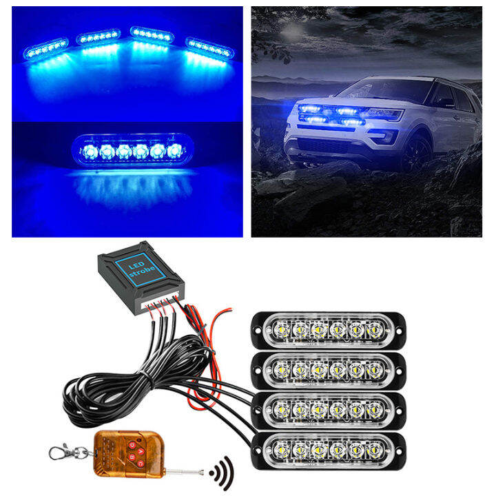 24 LED Strobe Light Wireless Car Emergency Flashing Light Car LED 12V ...