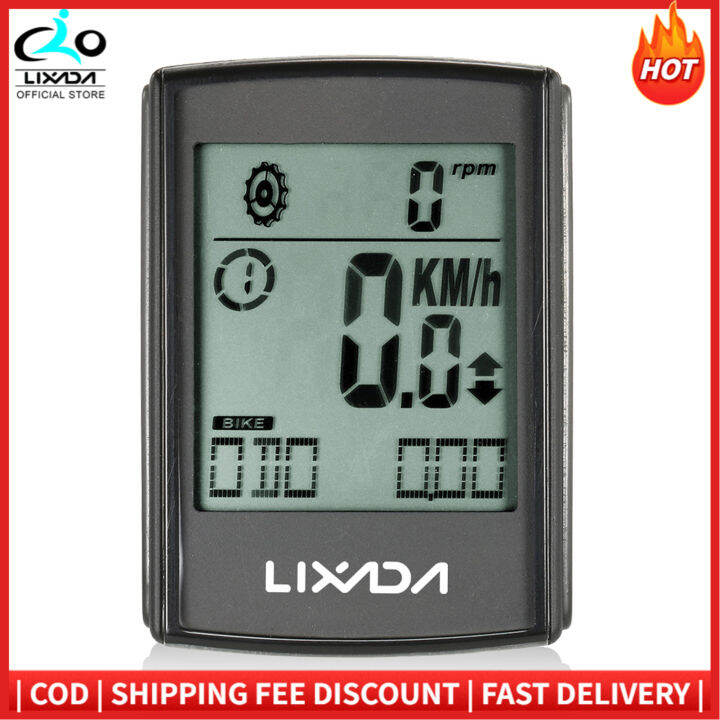 Lixada Multifunctional 2-in-1 Wire-less LCD Bicycle Cycling Computer ...