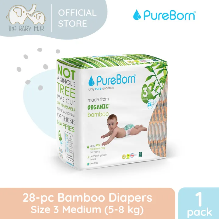 PureBorn Bamboo Tape Diapers | Lazada PH