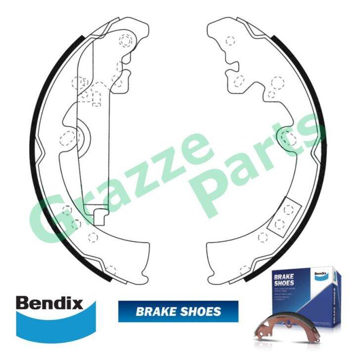 Bendix Brake Shoe Rear for D2837 - Toyota Vigo KUN 25 Fortuner (No ...