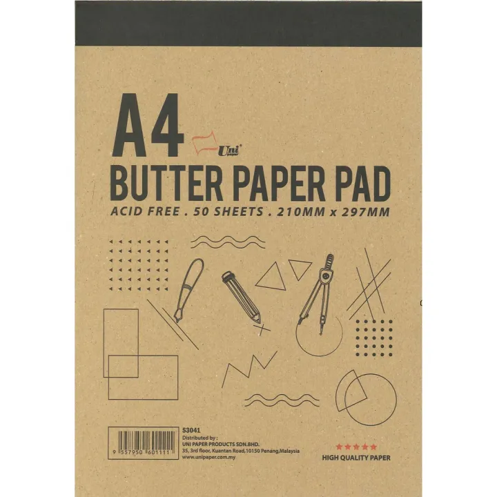Uni Butter Paper Pad A4 & A3 Saiz | Lazada