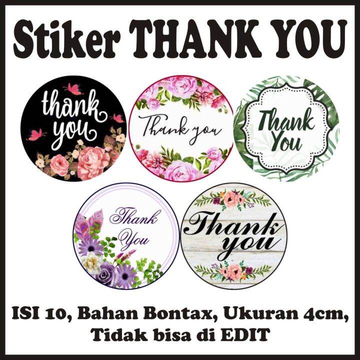 ISI 10 Stiker Thank You BULAT | Stiker thankyou | Stiker Terima kasih ...