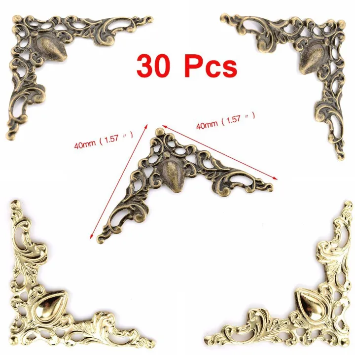 MEZCJ Gold 30PCS Furniture Notebook Cover Decorative Protector Corner ...