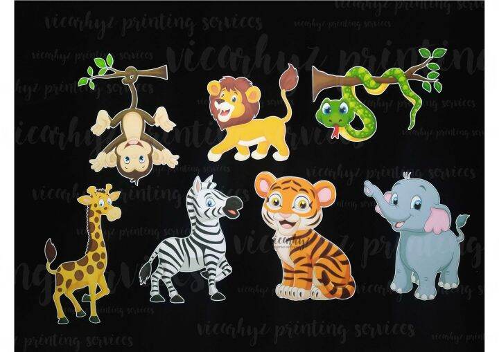 Jungle / Safari Animals Character Cut Outs for DIY Party Decoration ...