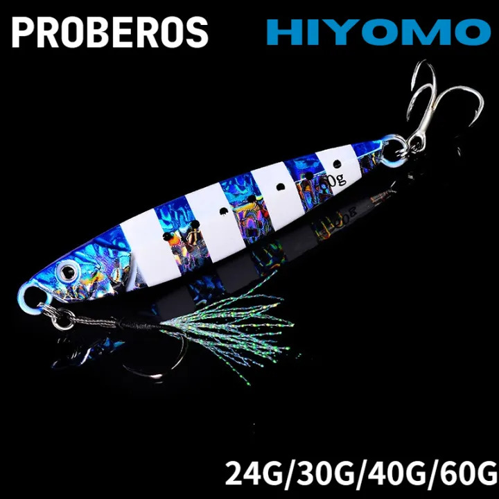 PROBEROS เหยื่อสปินเนอร์หล่อยาว1ชิ้น,จิ๊กโลหะเรืองแสง24G 30G 40G 60G ...