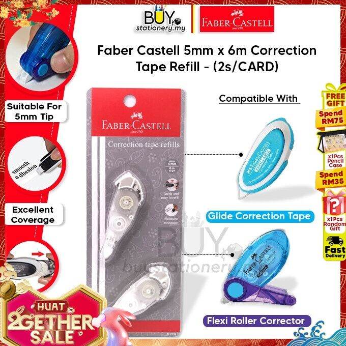 Faber Castell 5mm x 6m Correction Tape Refill (169103) - (2s/CARD ...