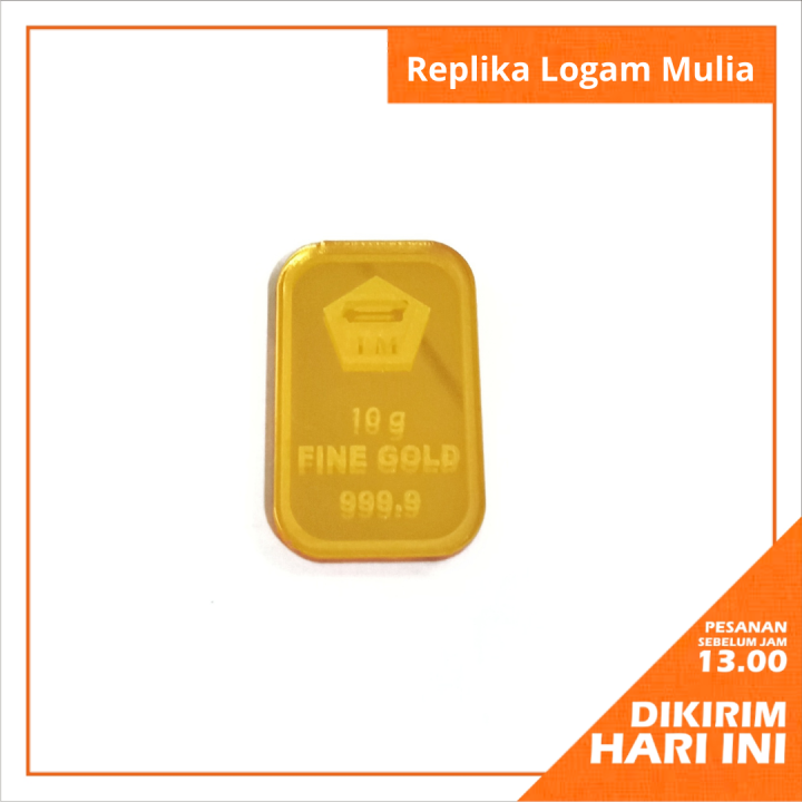 Replika Logam Mulia AKRILIK MIRROR Gold 10gr Salin | Lazada Indonesia