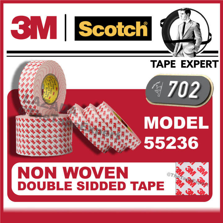 [TapeExpert] 3M Double Sided Tape 55236 50 Meters Thin Non Woven Fabric ...
