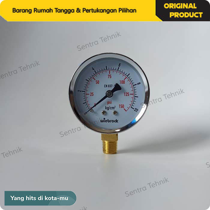 Pressure Gauge Wiebrock Manometer Boiler Setrika Uap 4 6 10 BAR PSI ...