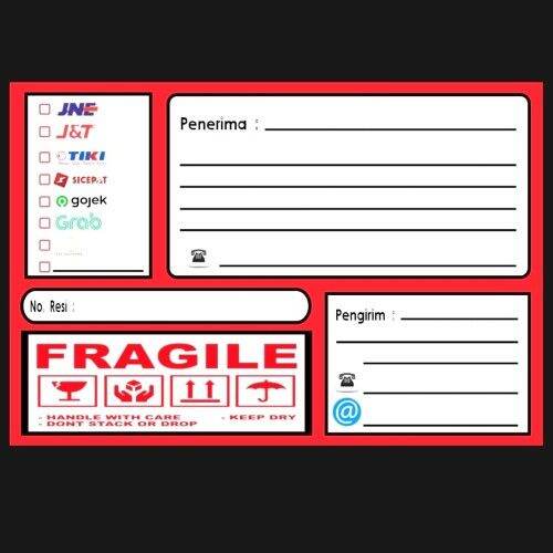 LABEL PENGIRIMAN HVS 75gr CUSTOM1/2 FOLIO | LABEL OLSHOP | LABEL PAKET ...