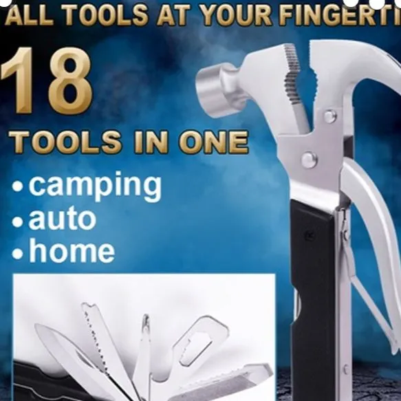 NS TAC TOOL Stainless Steel Multi-Tool Hammer Bell And Howell Camping ...