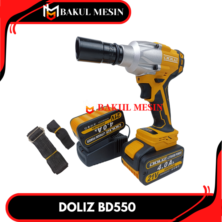 DOLIZ BD 550 BRUSHLESS Impact wrench cordless mesin pembuka baut BD550 | Lazada Indonesia