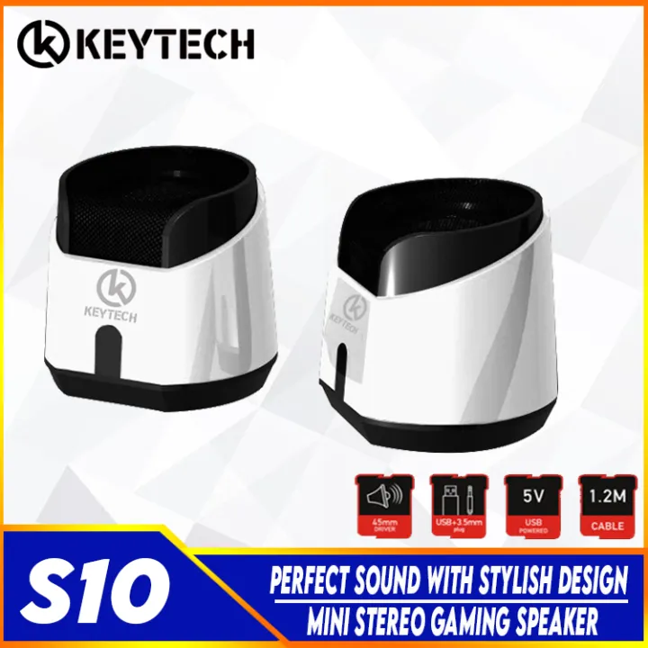 KEYTECH S10 WHITE High Quality Mini Portable Wired Speaker Great Bass ...