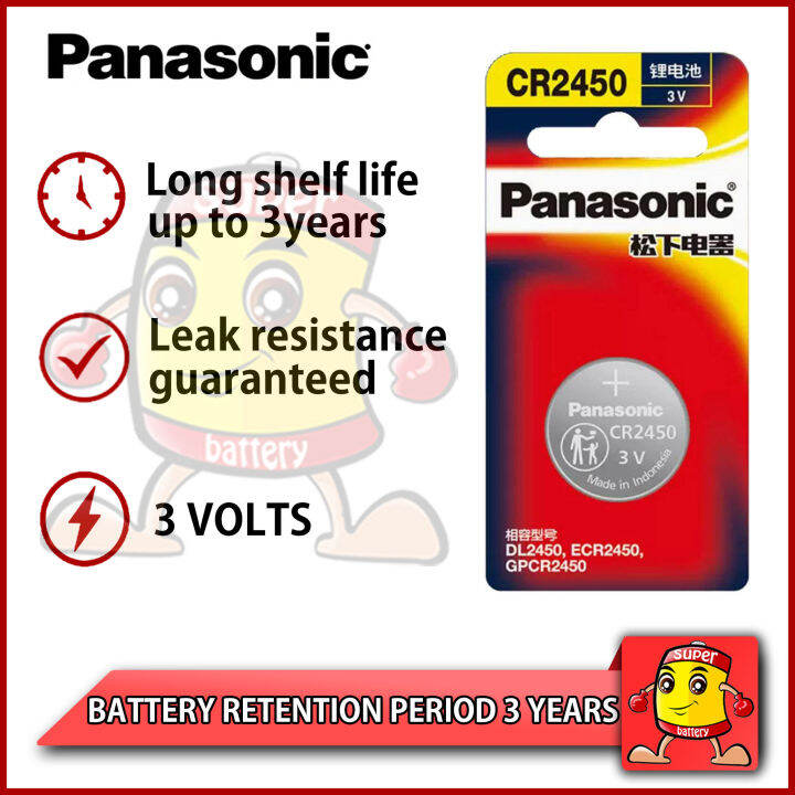 Panasonic CR2450 Battery (1pc) 3V CR 2450 CR-2450 Coin Button Cell ...