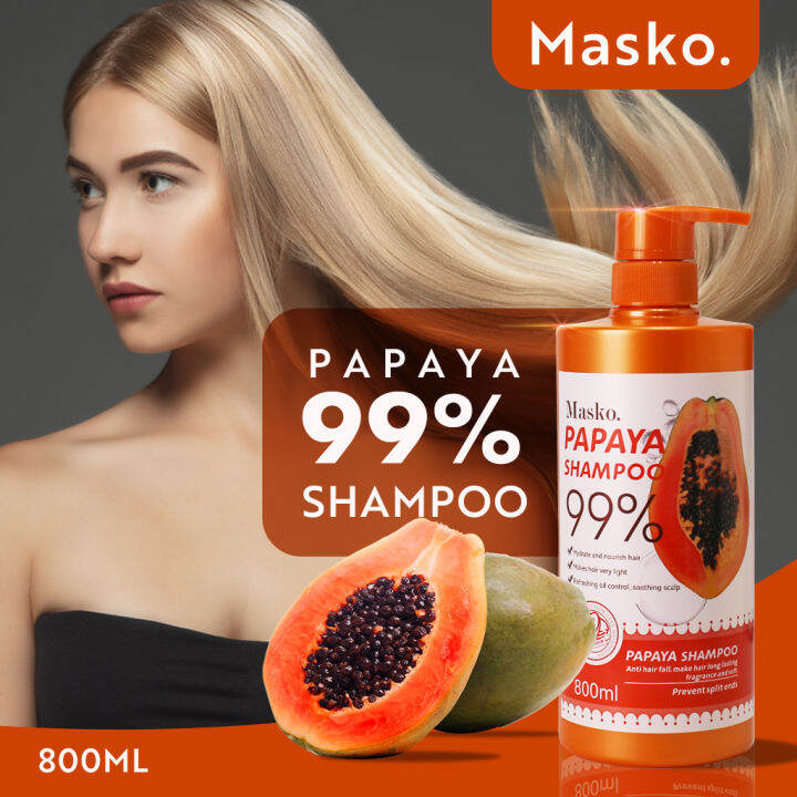 Masko. New Papaya Extract Shampoo Hair Moisturizer Anti dandruff 800ml ...