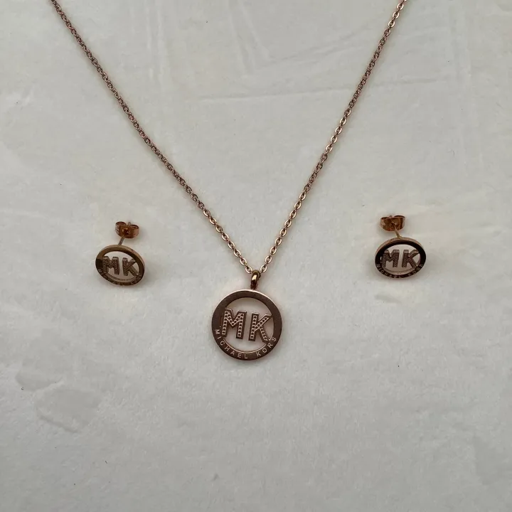 MK Stainless Gold Jewelry Set | Lazada PH