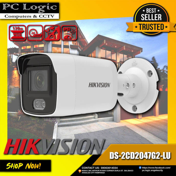HIKVISION DS-2CD2047G2-LU 4MP ColorVu Fixed Mini Bullet Network Camera | Lazada PH