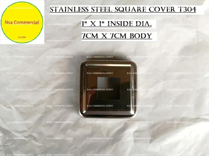 Stainless Steel Square Flange Cover 1" x 1 " x 7cm x 7cm Body Type ...