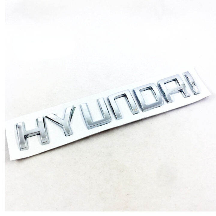 HYS 1 x ABS Chrome HYUNDAI Logo Letter Car Auto Side Rear Trunk Emblem ...