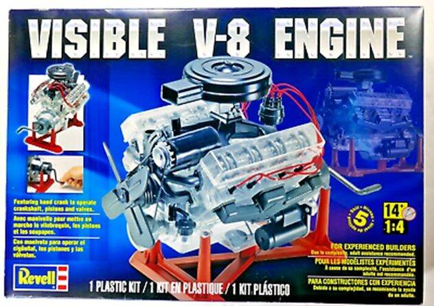 พลาสติก โมเดล ประกอบ revell สเกล 1/4 Visible V-8 Engine R-85-8883 ...
