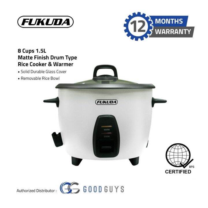 Fukuda Rice Cooker Heavy Duty Drum Type Matte Finish 8 Cup 1.5L FRC815M ...