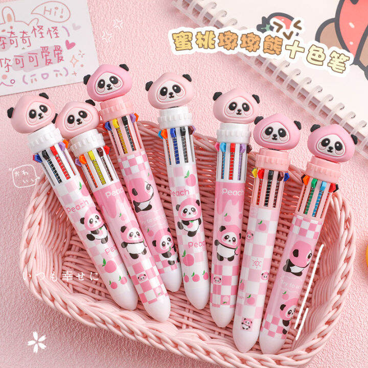 1PCS 10-color Ballpoint Pen Cute Panda Cartoons Office Stationary ...