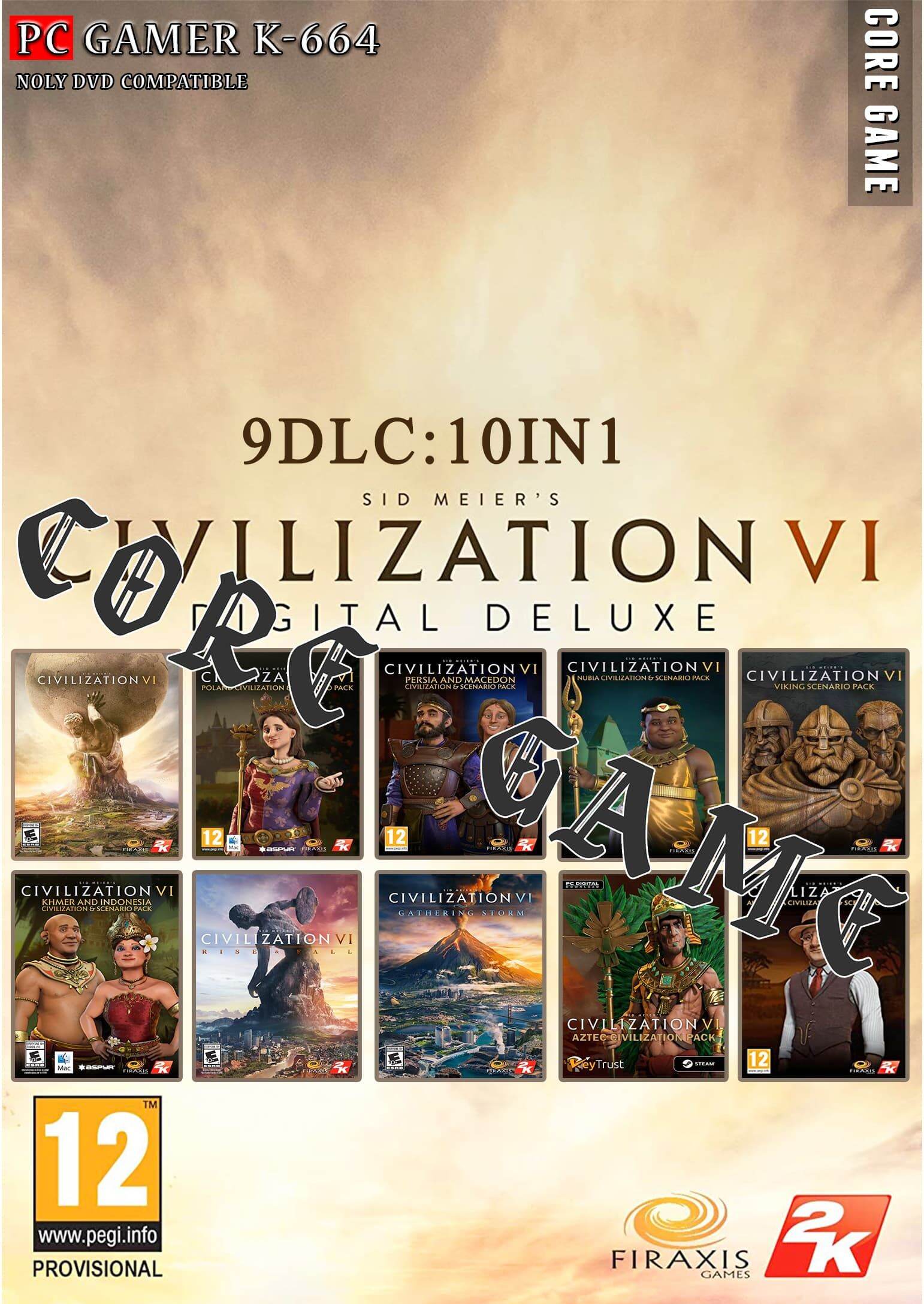 Sid Meier's Civilization VI Digital Deluxe 9:DLC แผ่นเกมส์ แฟลชไดร์ฟ เกมส์คอมพิวเตอร์ PC โน๊ต ...