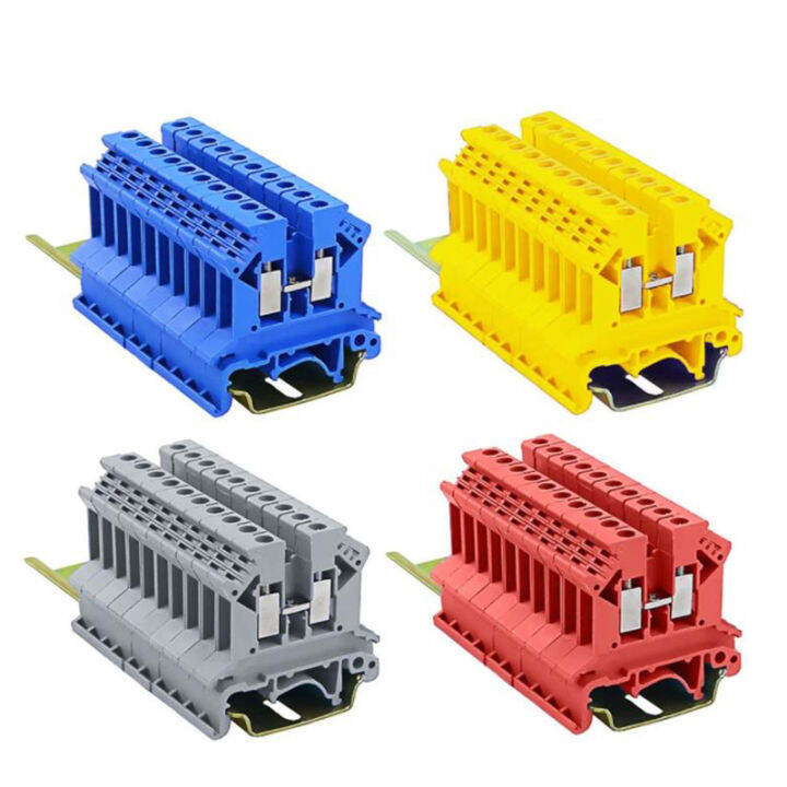 10pcs UK-2.5B 2.5mm 2 DIN Rail Universal Combination Terminal Blocks ...