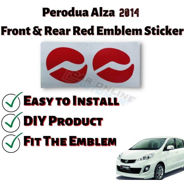 Perodua Alza 2014~2017 - RED GREEN STICKER LOGO 2 PCS (Front & Rear ...