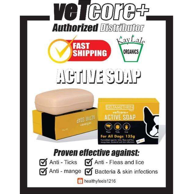 VETCORE ACTIVE SOAP with ingredient Deltamethrin for all dogs | Lazada PH