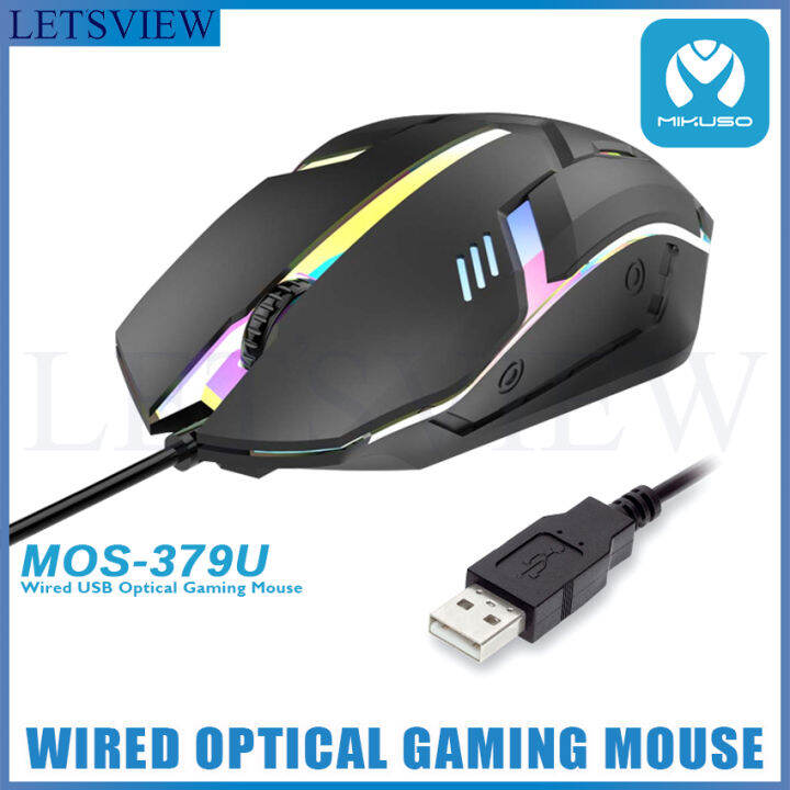 Letsview MIKUSO MOS-379U Wired USB Optical Mouse Gaming Mouse ...
