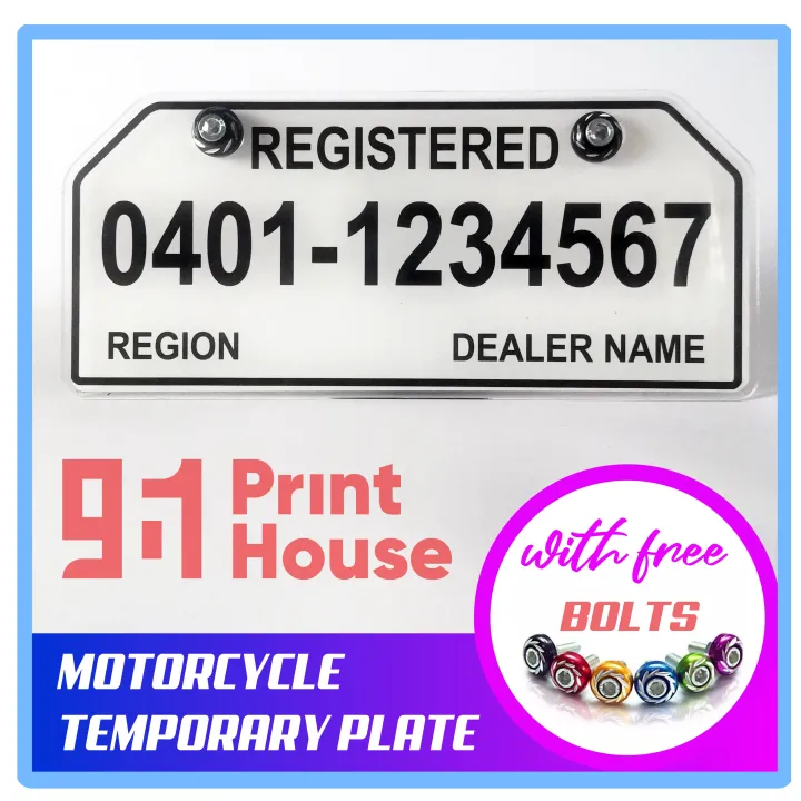 Temporary Motorcycle Acrylic Clear Plate | Lazada PH