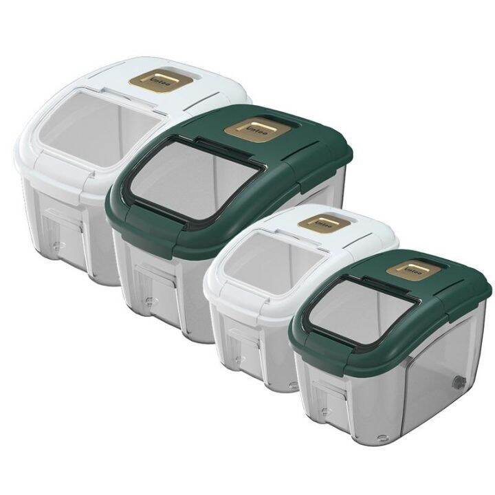 {hot} Rice Container Food Storage Container Airtight Grain Bin Clear ...