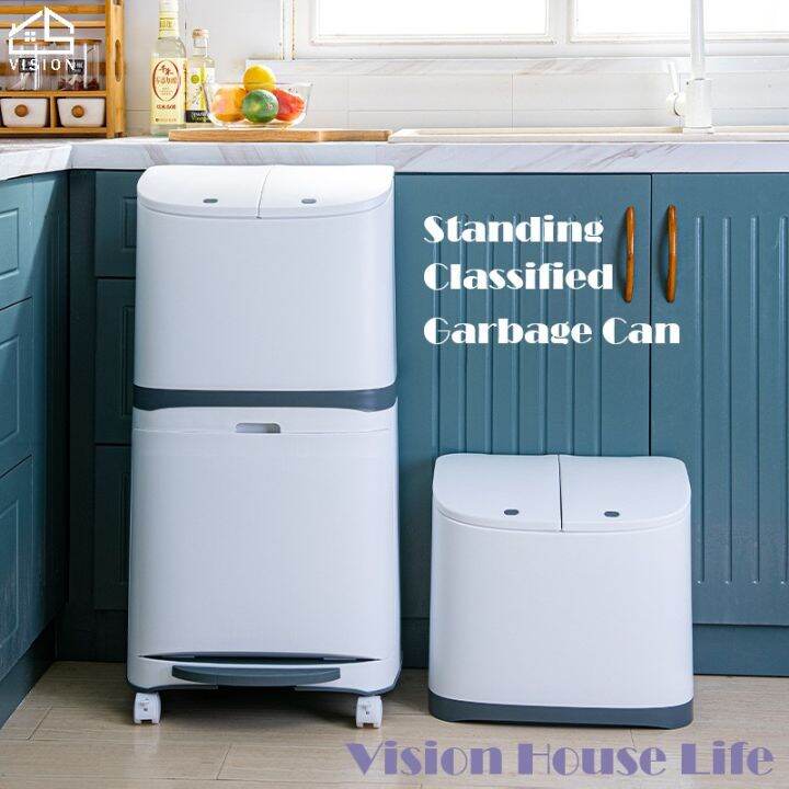 Vision Japanese Double-layer Garbage Can Kitchen Classified Garbage Can ...