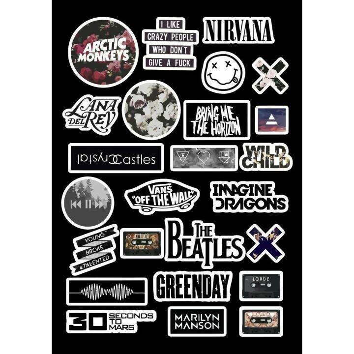 ※NIRVANA Bands Designs Vinyl Waterproof Stickers Pack Decals ...