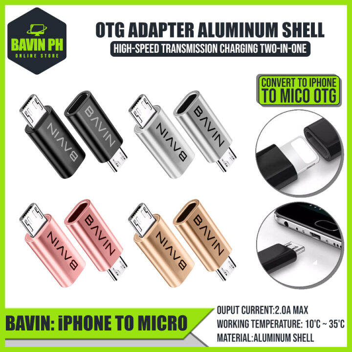 BAVIN OTG Adapter Aluminum Shell iPhone to Micro | Lazada PH