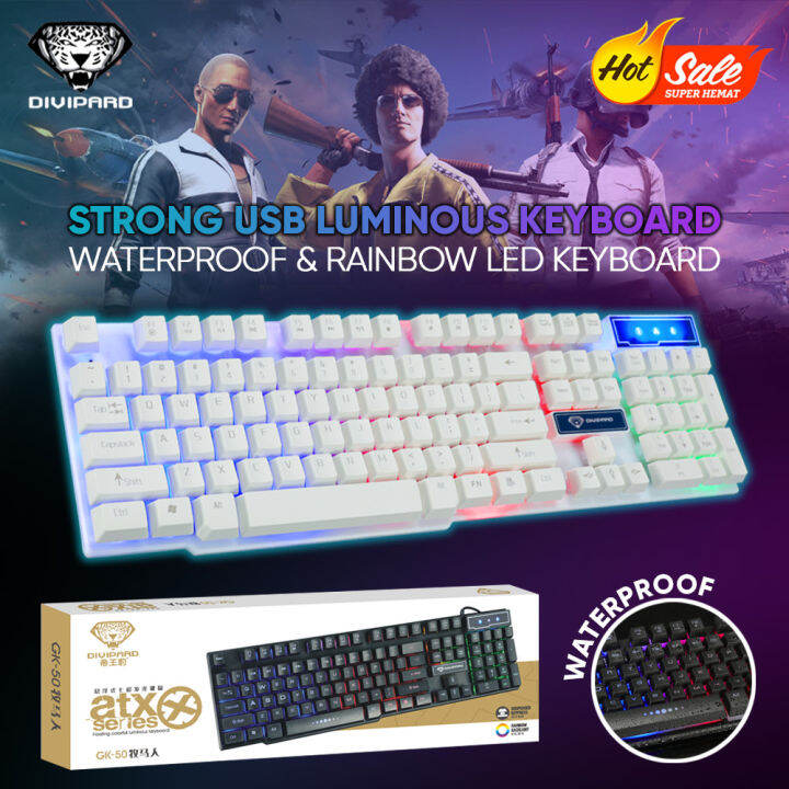 Keyboard Gaming Kabel Divipard GK-50 RGB LED Model Mechanical Untuk ...