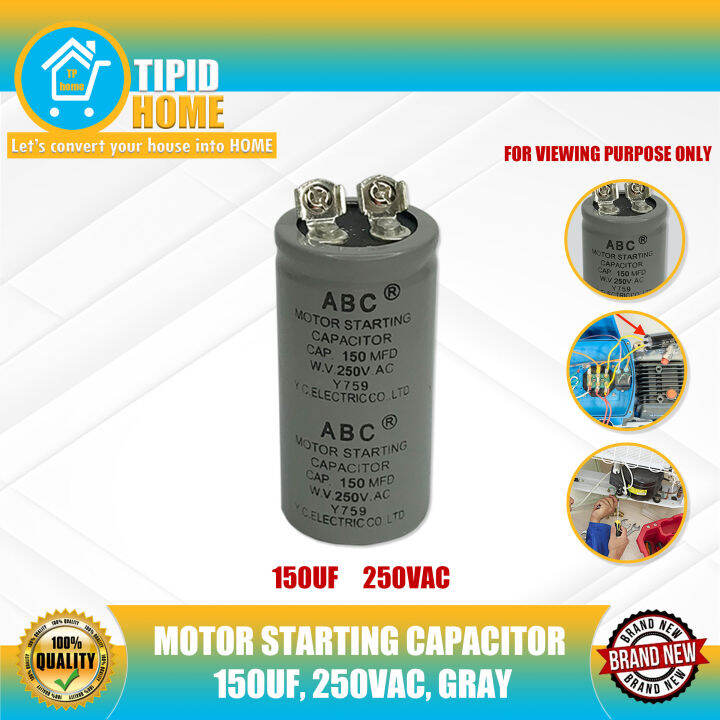 MOTOR STARTING CAPACITOR 150UF, 250VAC, GRAY | Lazada PH