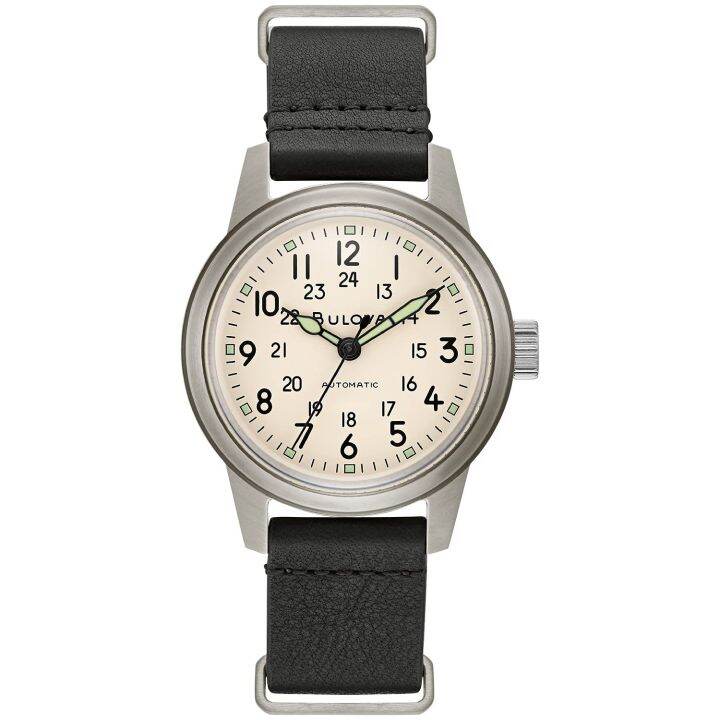 Bulova นาฬิกามรดกทางทหารของผู้ชายทำจากสเตนเลสสตีลมี3นาฬิกาข้อมือผู้ชาย ...