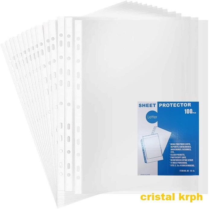 Clear sheet Protector transparenr refill 11 holes 100's bindermax ...